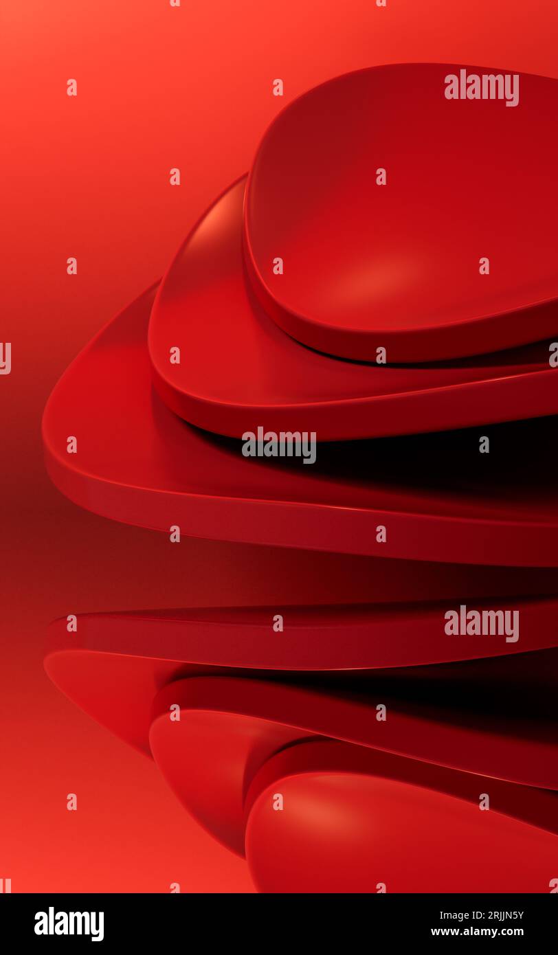 Abstract red curve geometry background, 3d rendering. Digital drawing Stock Photo - Alamy