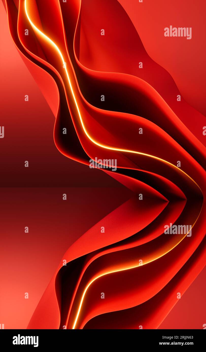Abstract red curve geometry background, 3d rendering. Digital drawing Stock Photo - Alamy