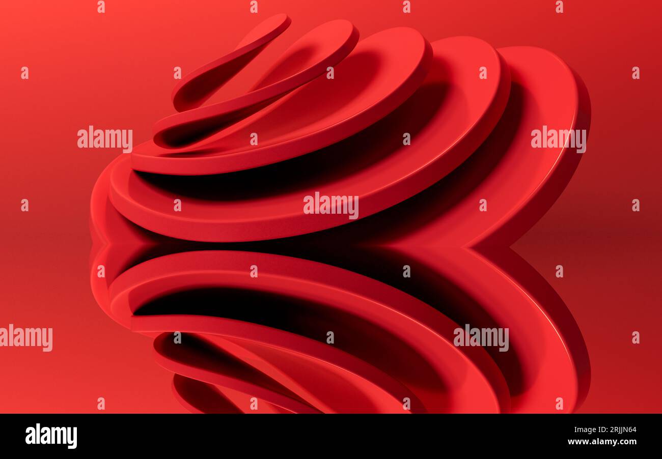 Abstract red curve geometry background, 3d rendering. Digital drawing Stock Photo - Alamy
