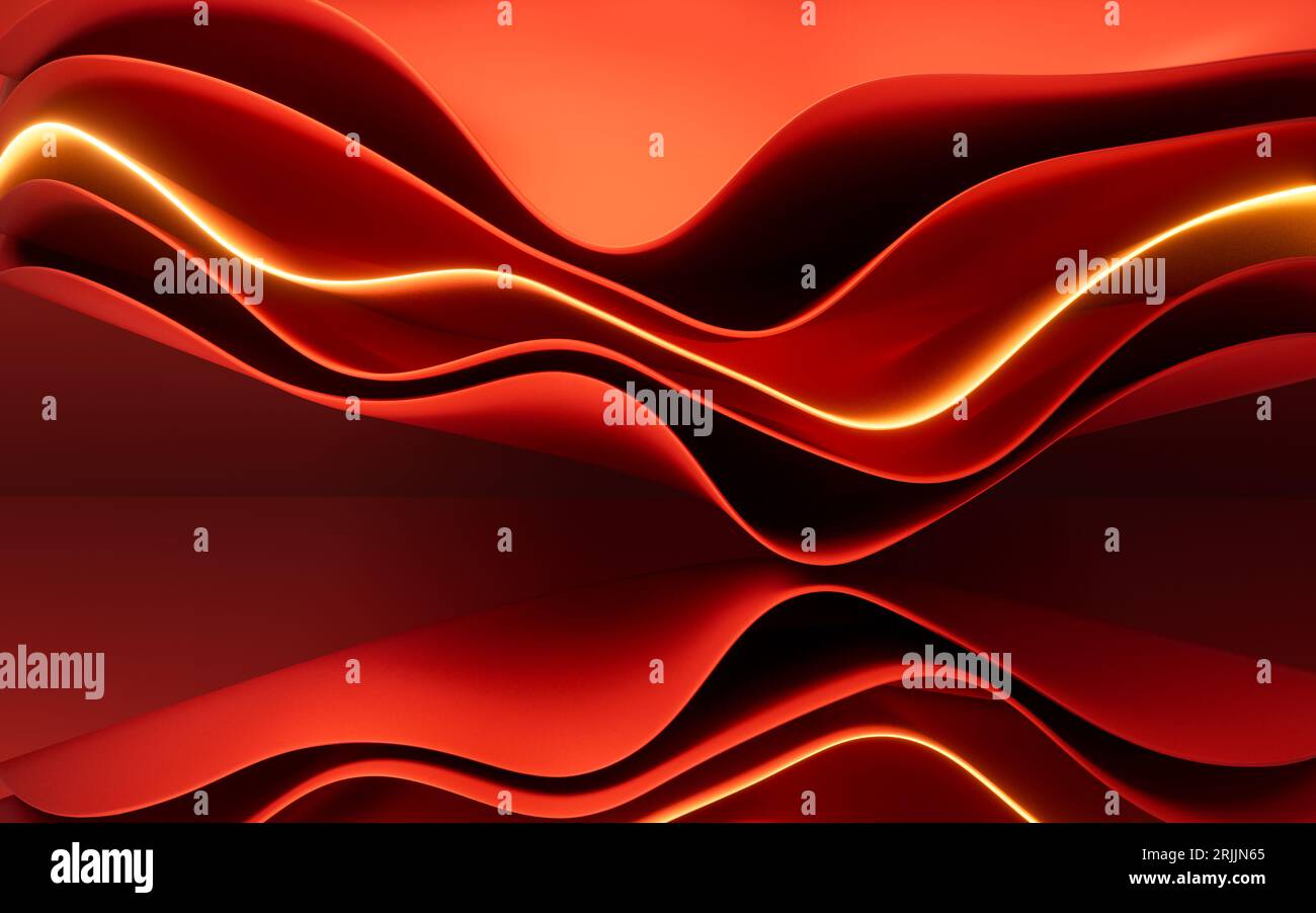 Abstract red curve geometry background, 3d rendering. Digital drawing Stock Photo - Alamy