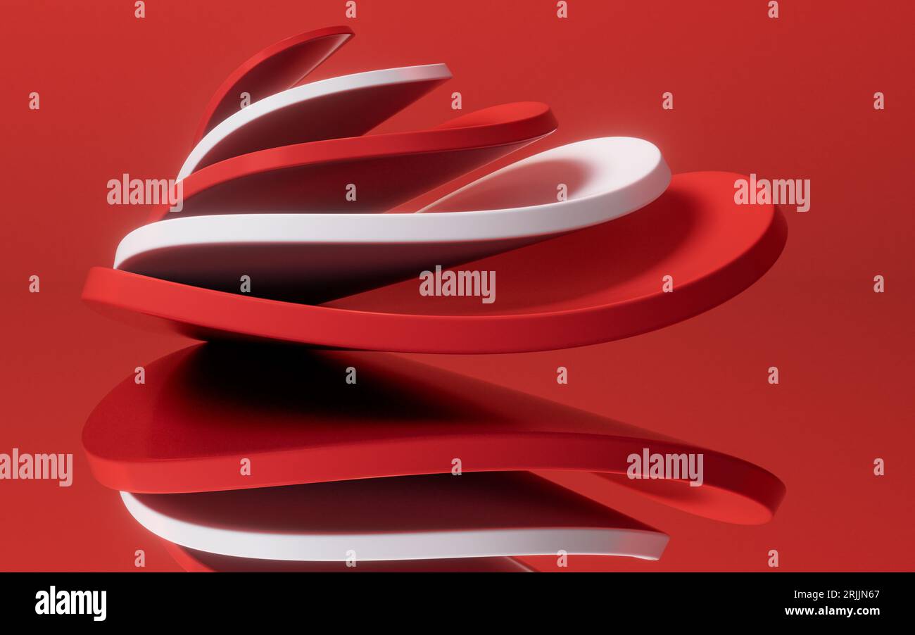 Abstract red curve geometry background, 3d rendering. Digital drawing Stock Photo - Alamy