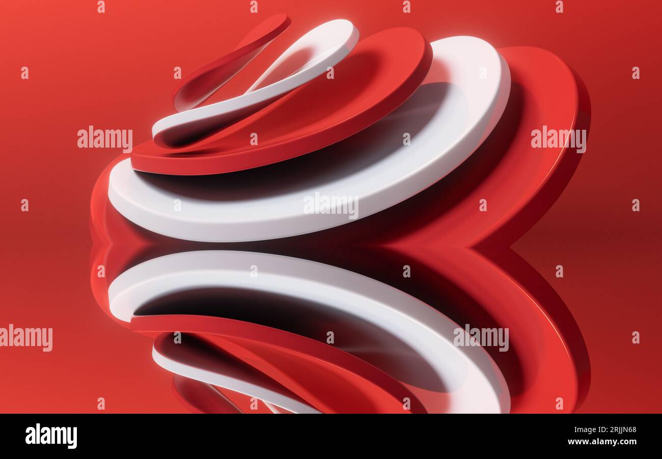 Abstract red curve geometry background, 3d rendering. Digital drawing Stock Photo - Alamy