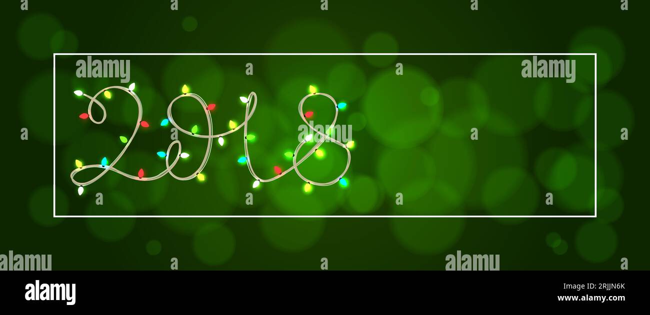 Two Thousand Eighteen Garland Lettering Stock Vector Image & Art - Alamy