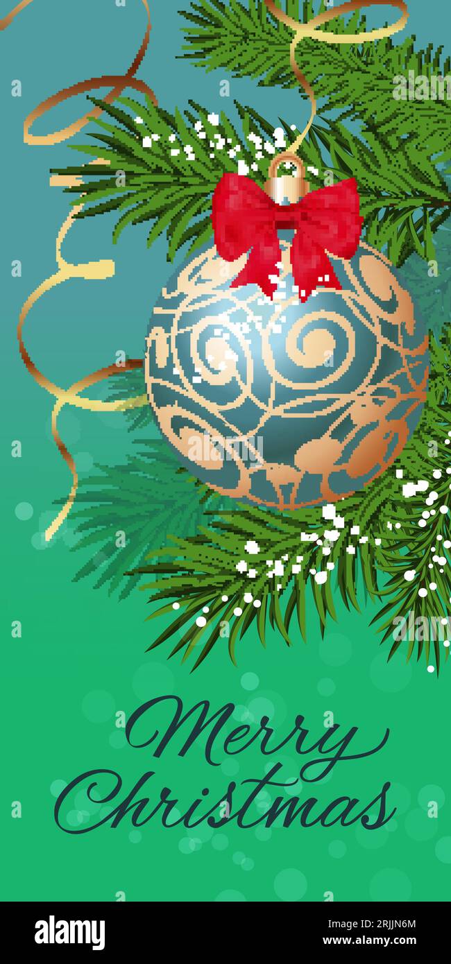 Christmas lettering with ornate bauble Stock Vector Image & Art - Alamy