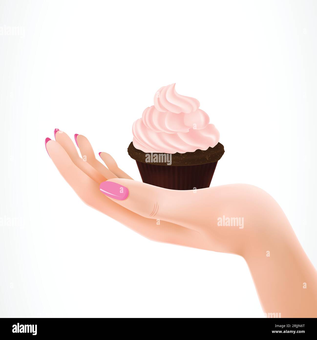 Cupcake on Woman Palm Stock Vector Image & Art - Alamy