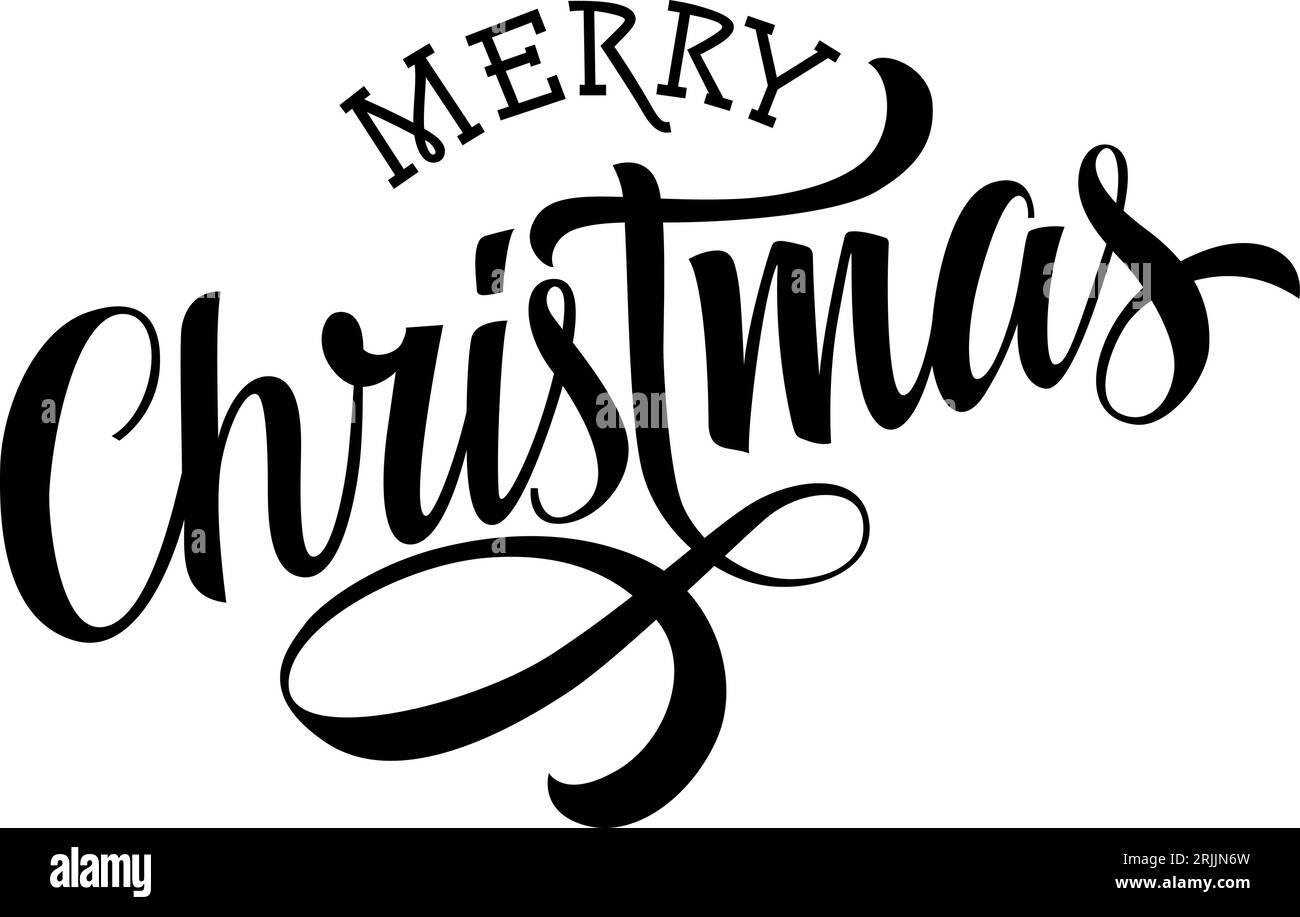Merry Christmas lettering Stock Vector Image & Art - Alamy