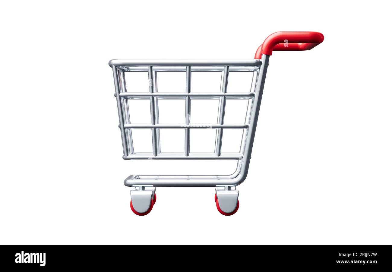 Shopping cart with cartoon style, 3d rendering. Digital drawing Stock ...