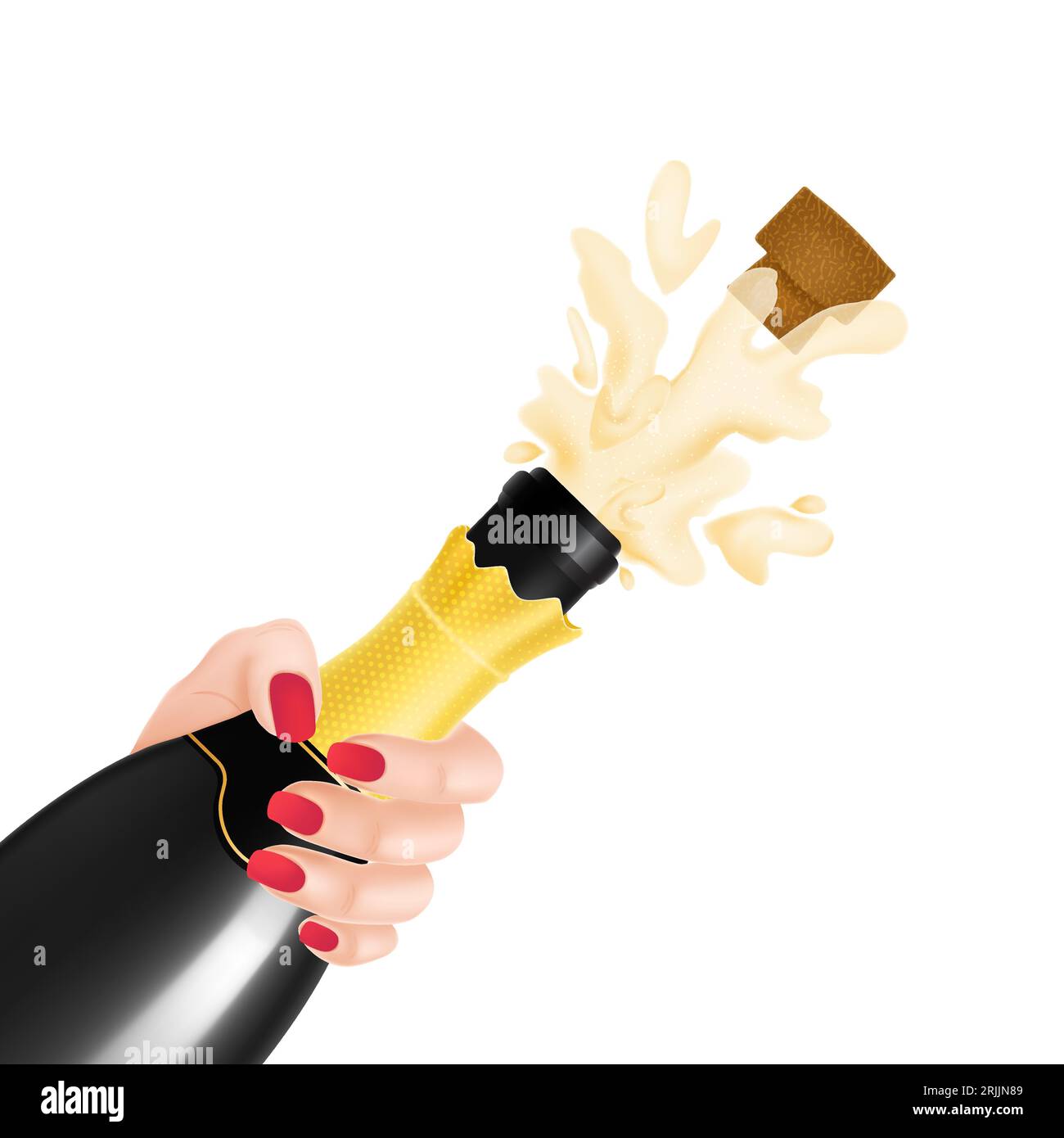 Champagne Bottle Explosion Illustration Stock Vector Image & Art - Alamy