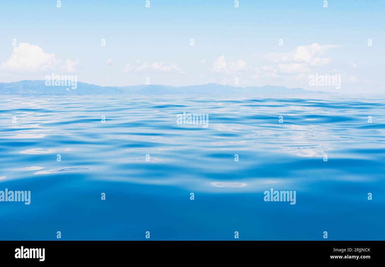 Empty water surface, 3d rendering. Digital drawing Stock Photo - Alamy