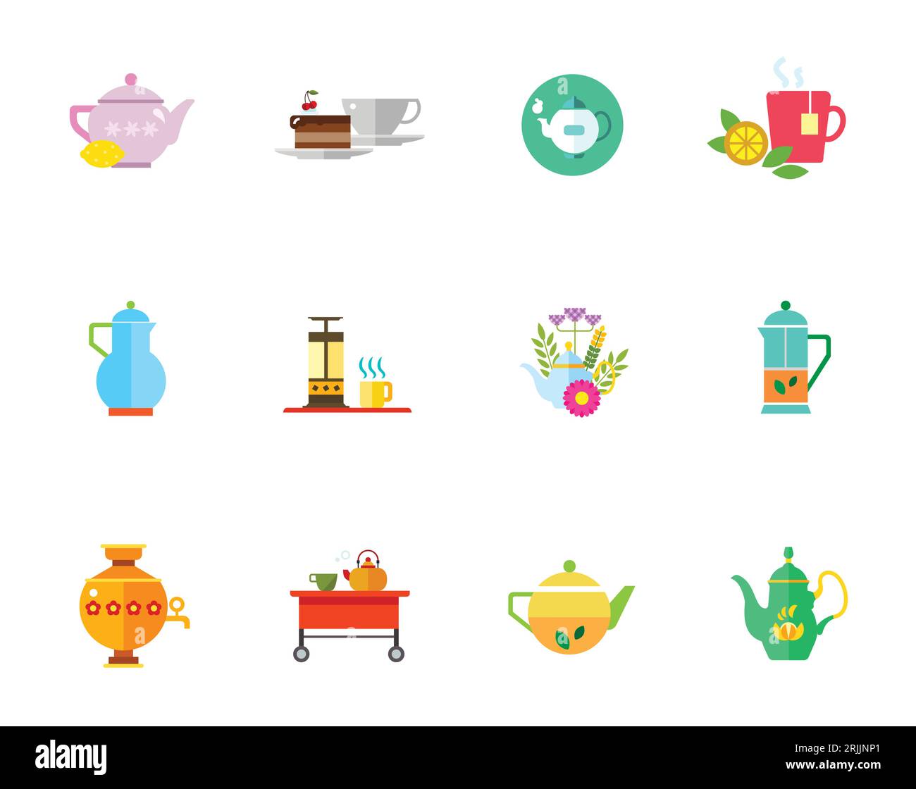 Herbal tea icon set Stock Vector Image & Art - Alamy