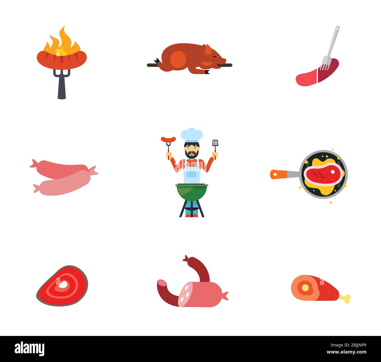Pork icon set Stock Vector Image & Art - Alamy