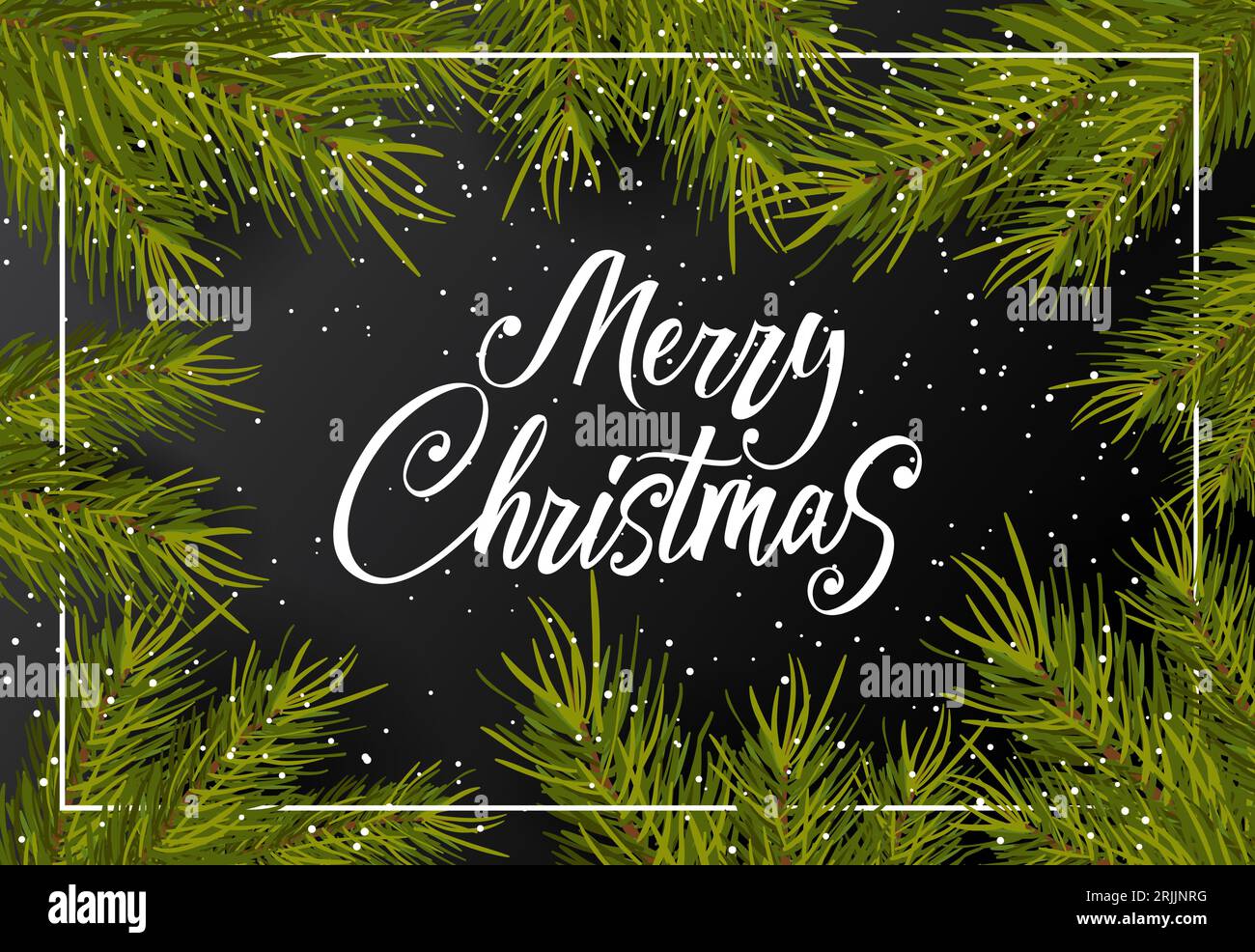 Merry Christmas lettering with snow Stock Vector Image & Art - Alamy