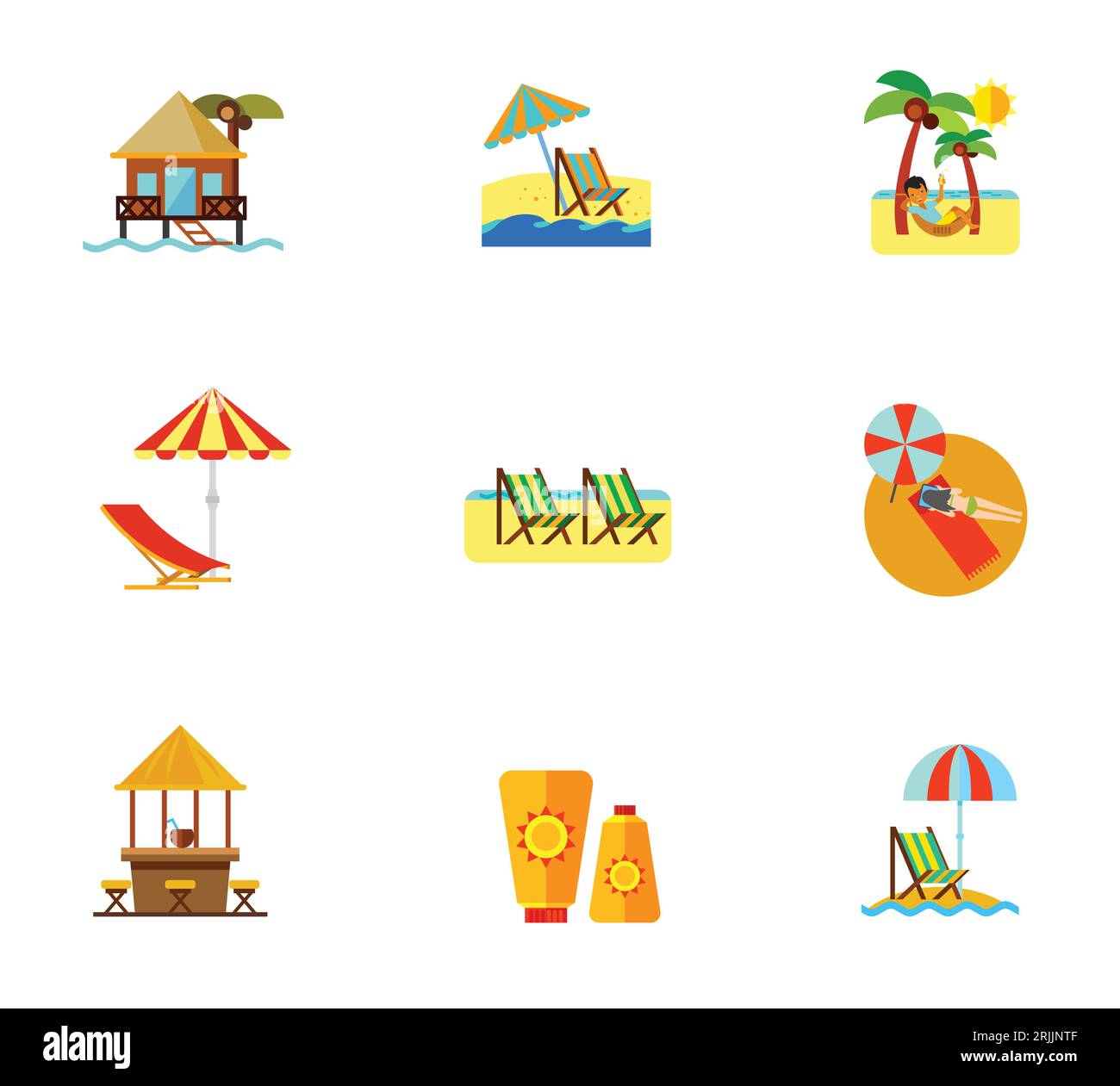 Beach icon set Stock Vector Image & Art - Alamy