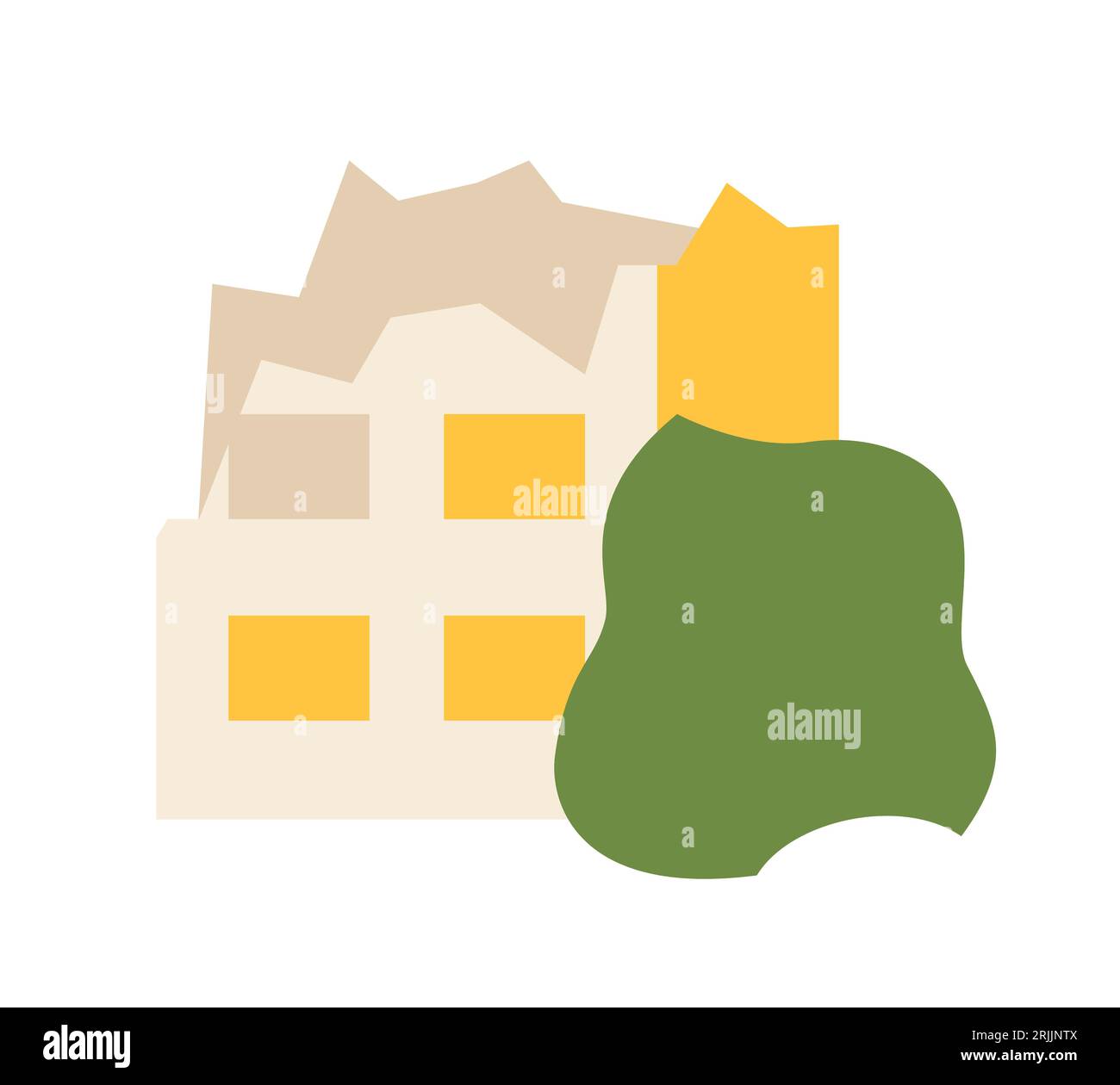 Ruined house semi flat colour vector object Stock Vector Image & Art ...