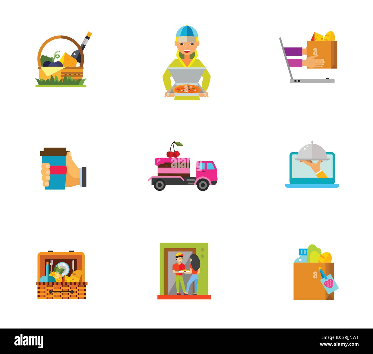 Food delivery icon set Stock Vector Image & Art - Alamy