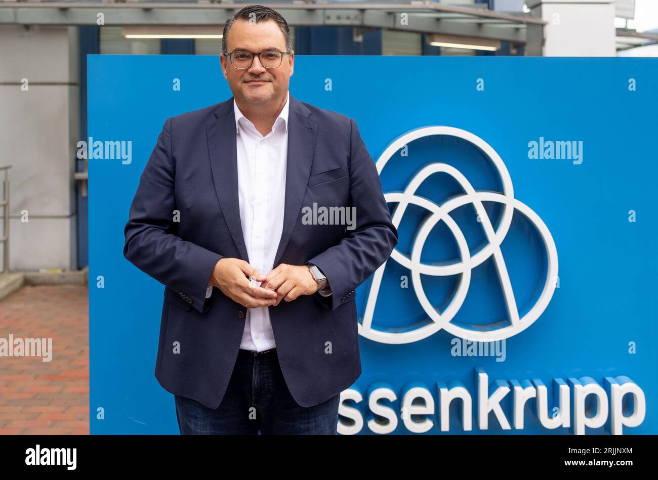 Kiel, Germany. 18th Aug, 2023. Oliver Burkhard, CEO of ThyssenKrupp ...