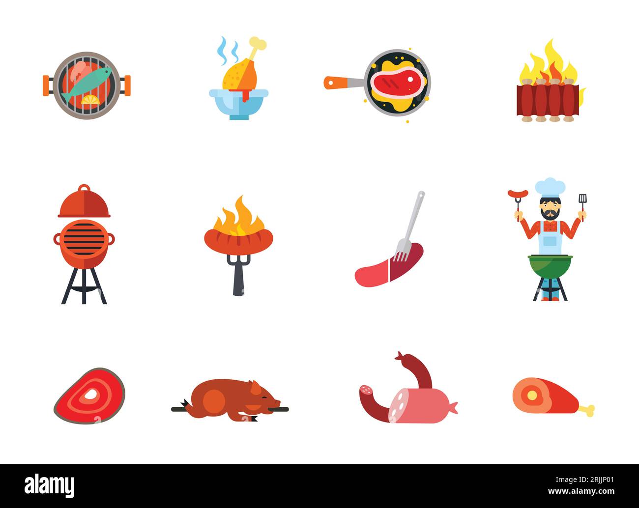 Fried food icon set Stock Vector Image & Art - Alamy