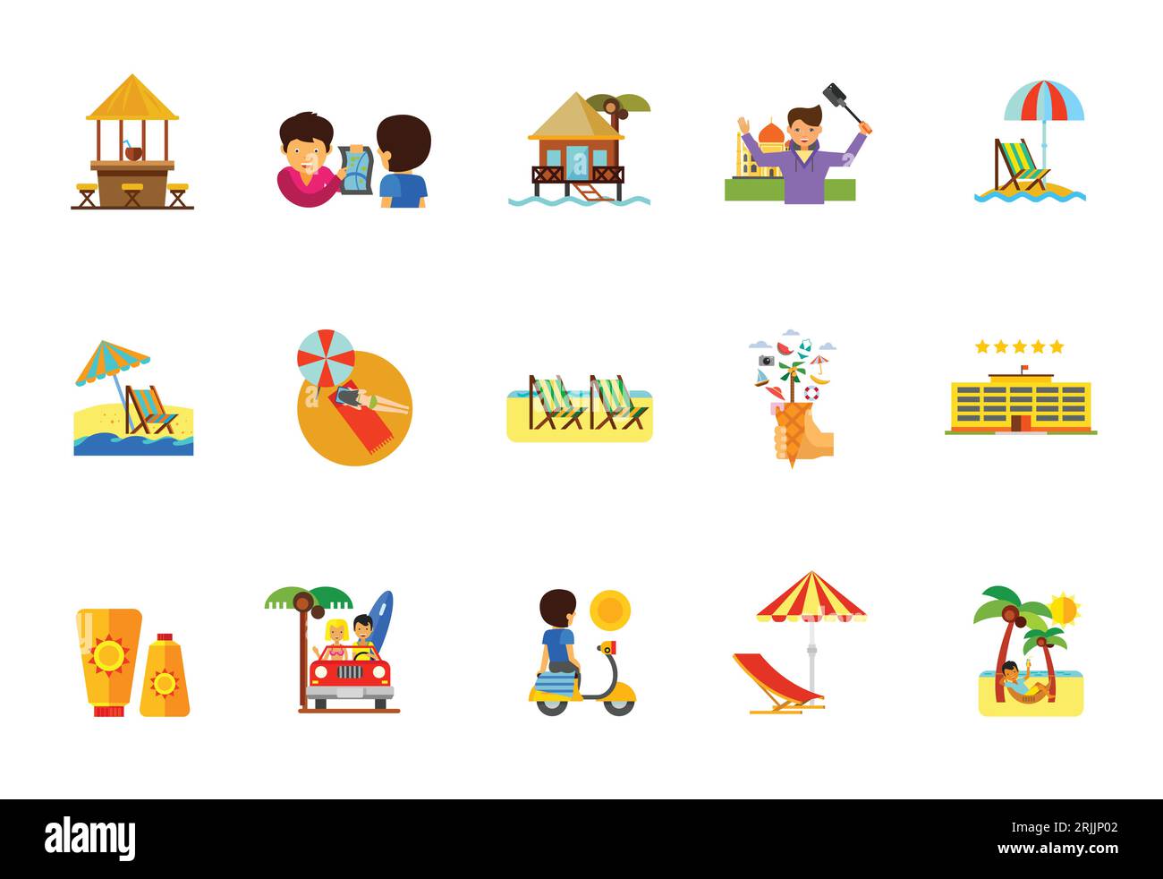 Vacation icon set Stock Vector Image & Art - Alamy