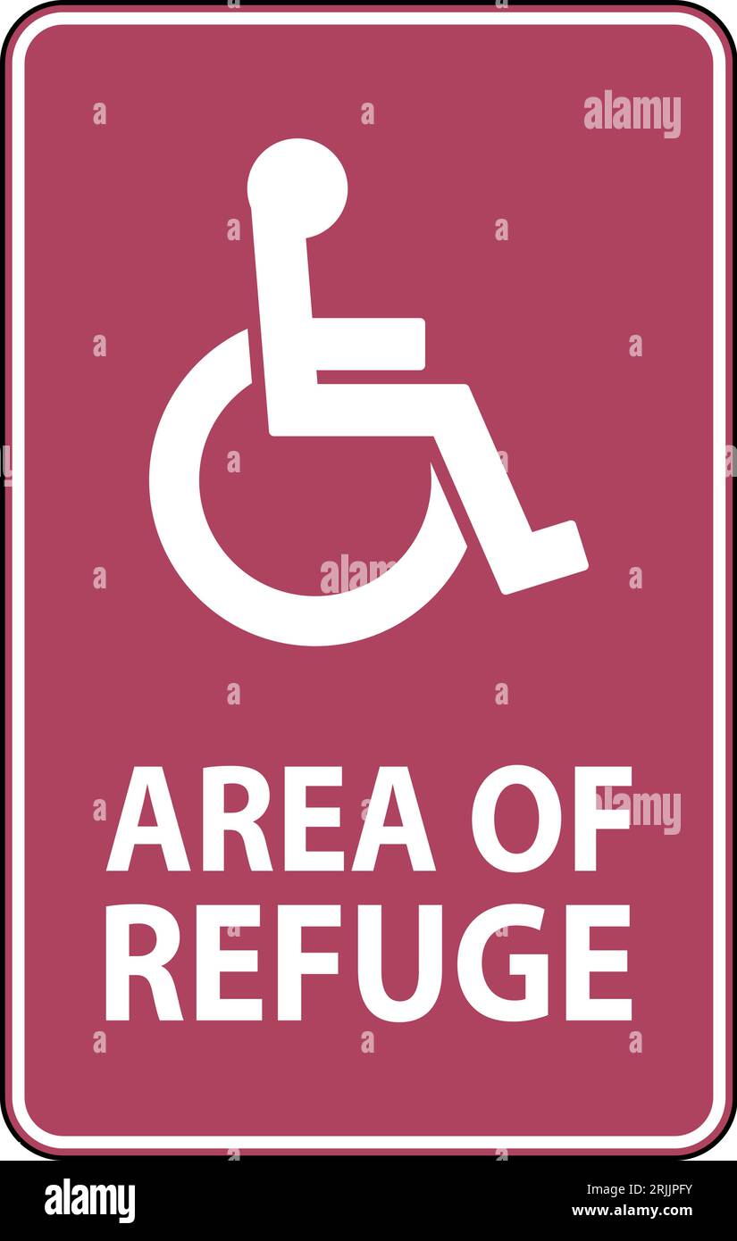 Floor Sign Area of Refuge, with Handicap Symbol Stock Vector Image ...