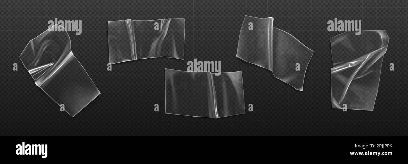 Transparent plastic adhesive tape or sticker - realistic vector ...