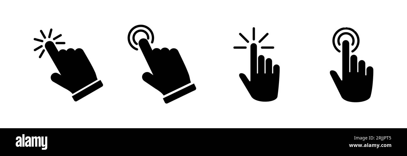 hand click icon vector. clicking finger icon. pointer icon Stock Vector ...