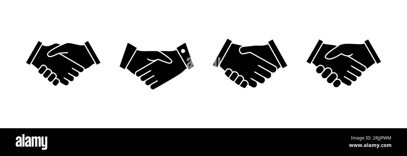 Hand shake icon vector. business handshake. contract agreement ...