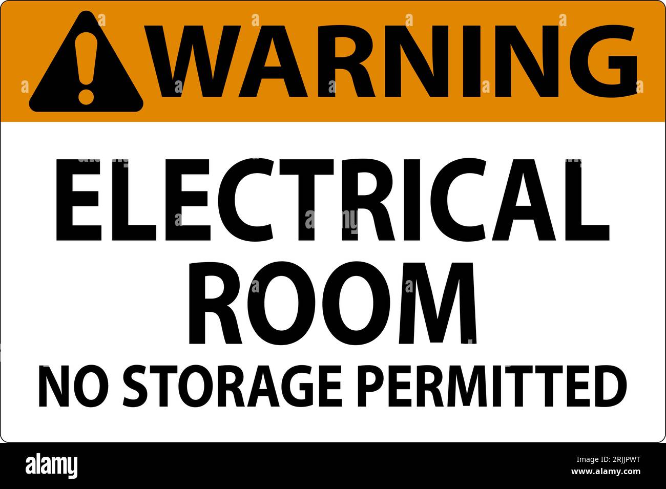 Warning Sign Electrical Room, No Storage Permitted Stock Vector Image ...
