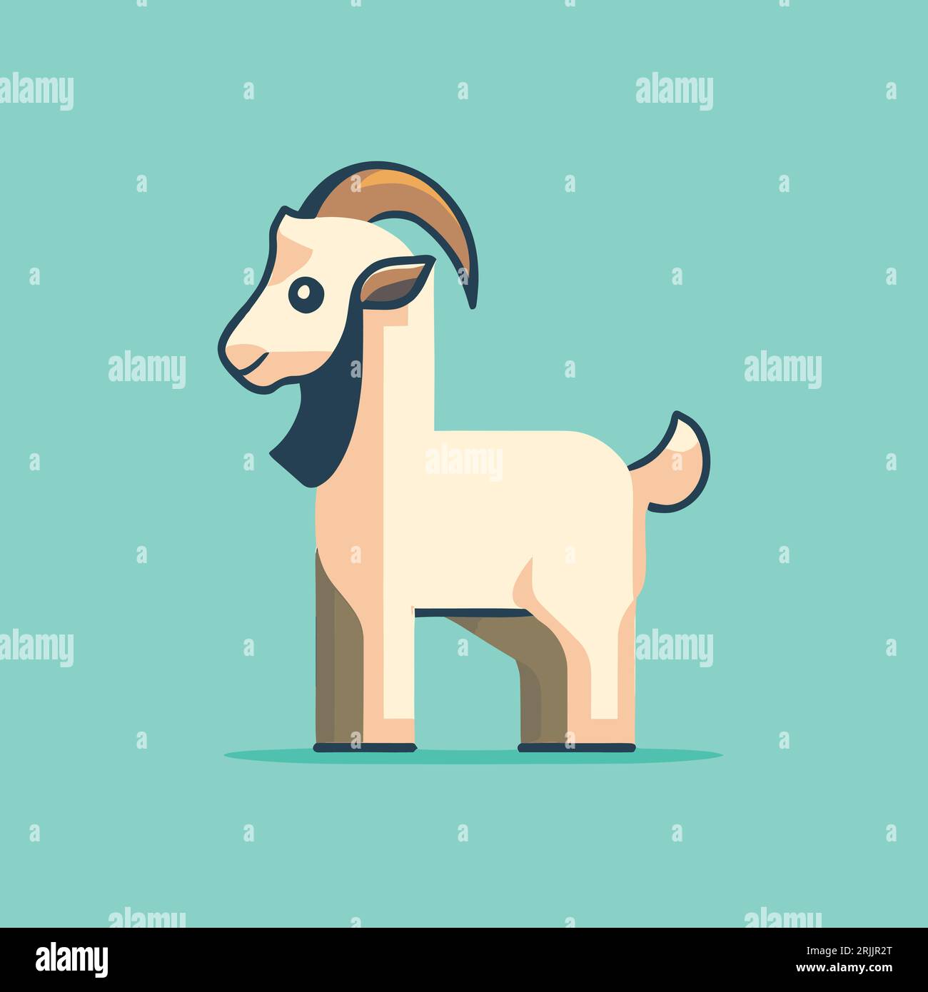 Flat vector illustration of a goat Stock Vector Image & Art - Alamy
