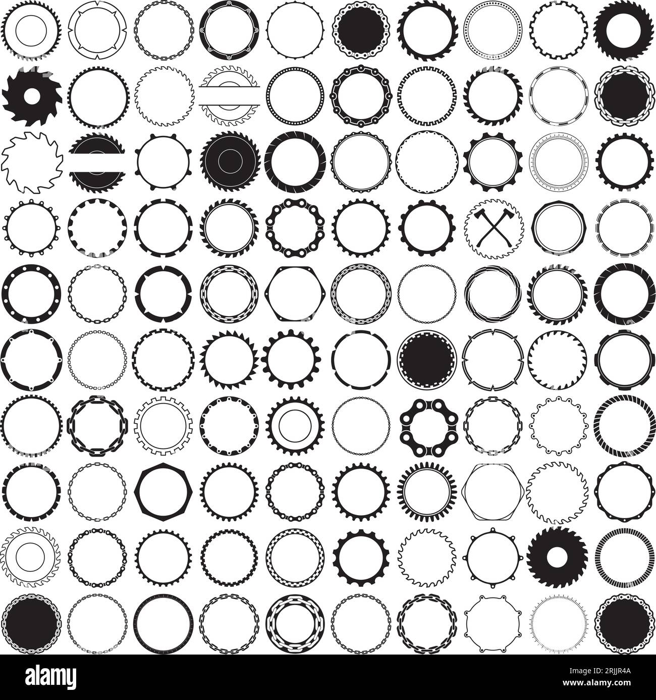 100 Industrial Borders for badge, logo or vintage label designs Stock ...