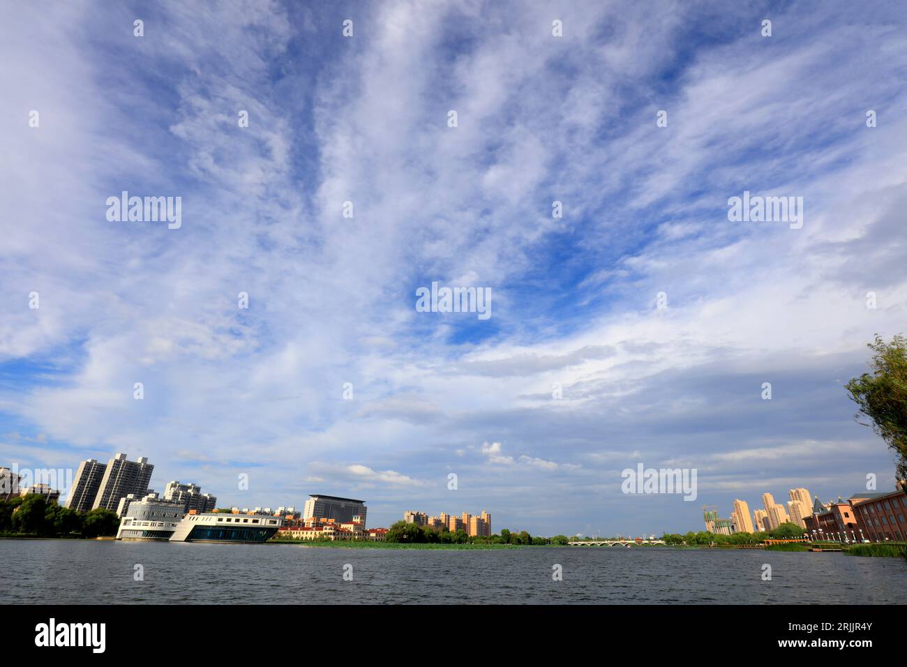 Waterside city scenery, China Stock Photo - Alamy