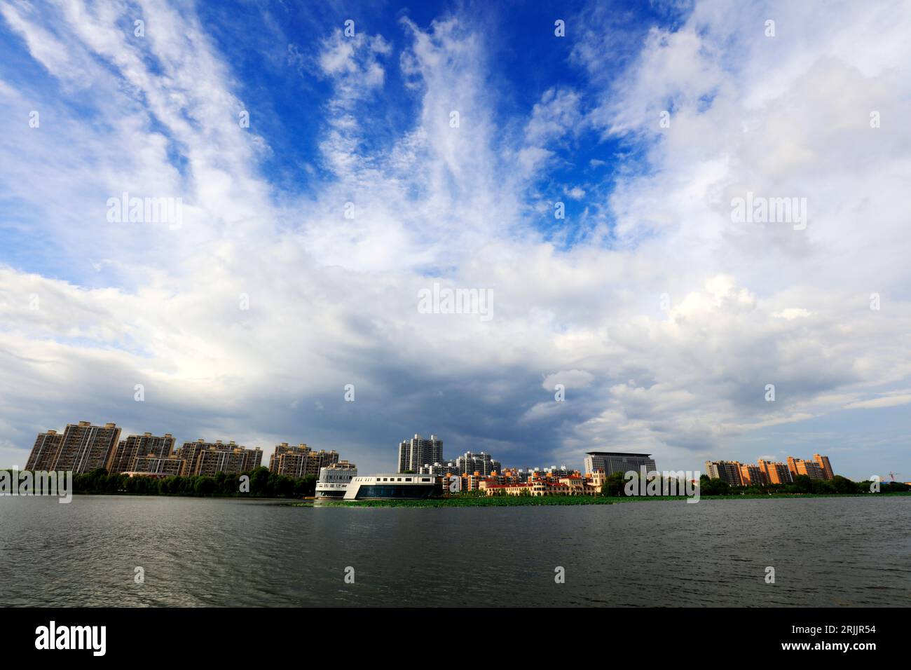 Waterside city scenery, China Stock Photo - Alamy
