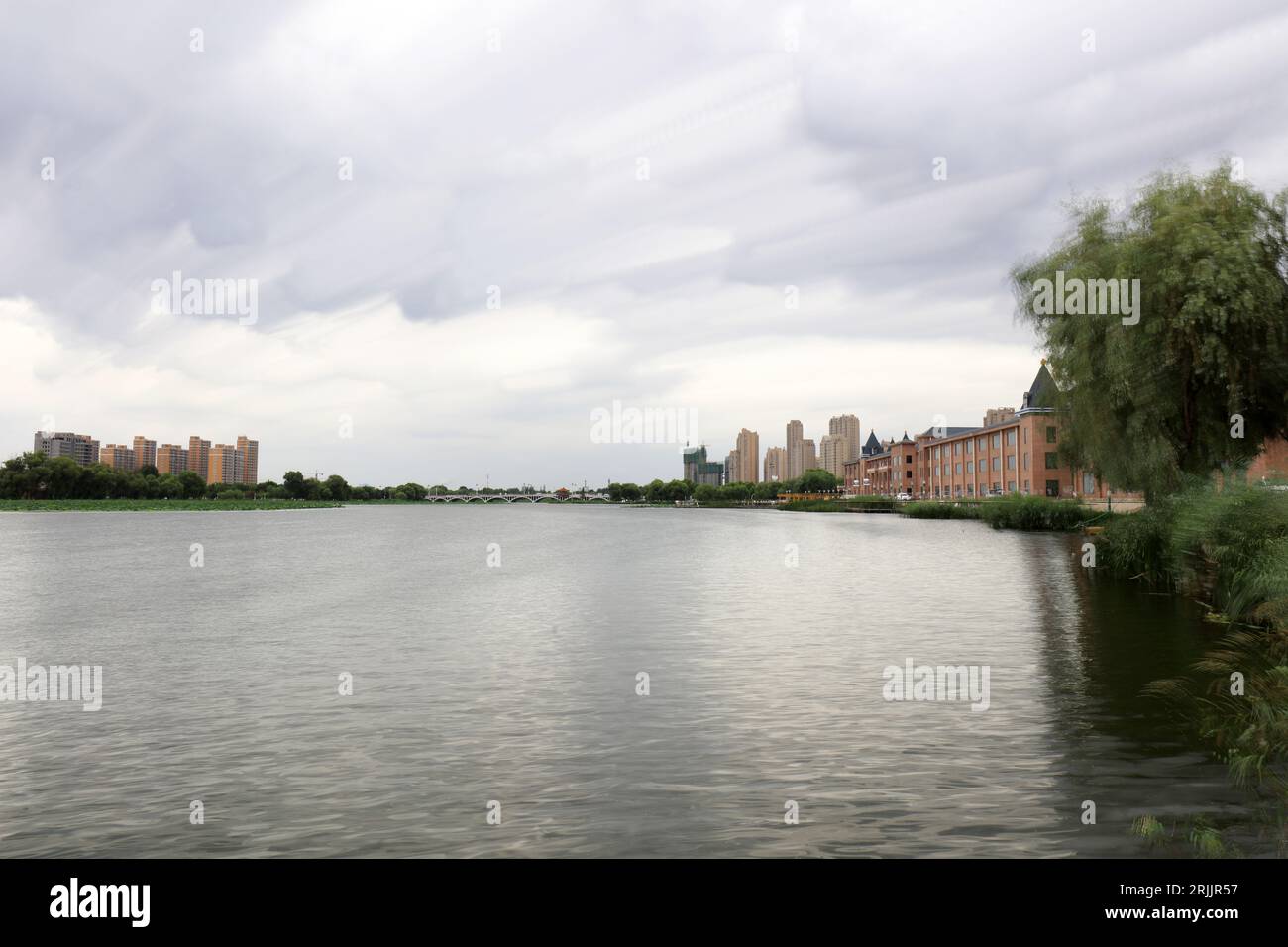 Waterside city scenery, China Stock Photo - Alamy