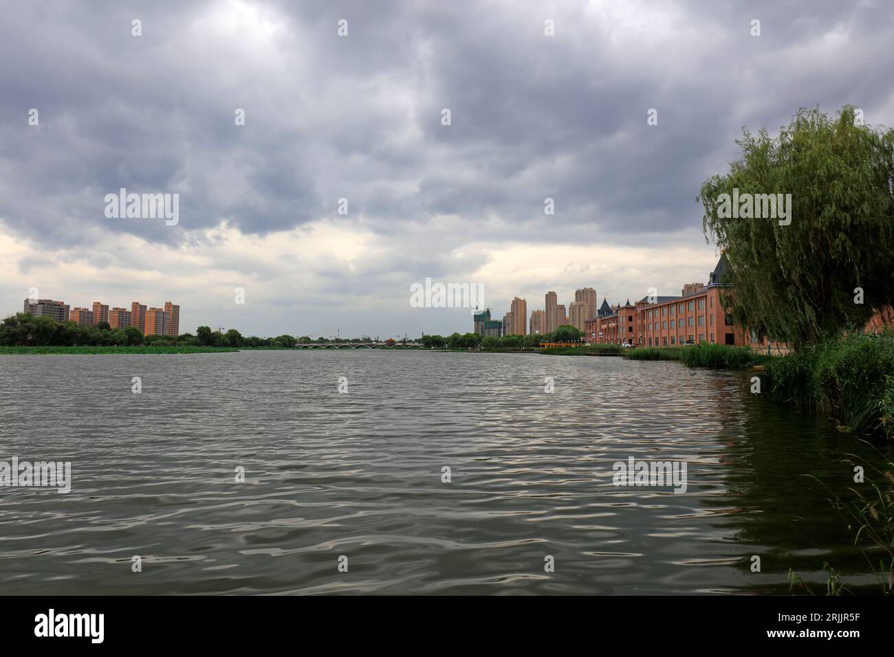 Waterside city scenery, China Stock Photo - Alamy