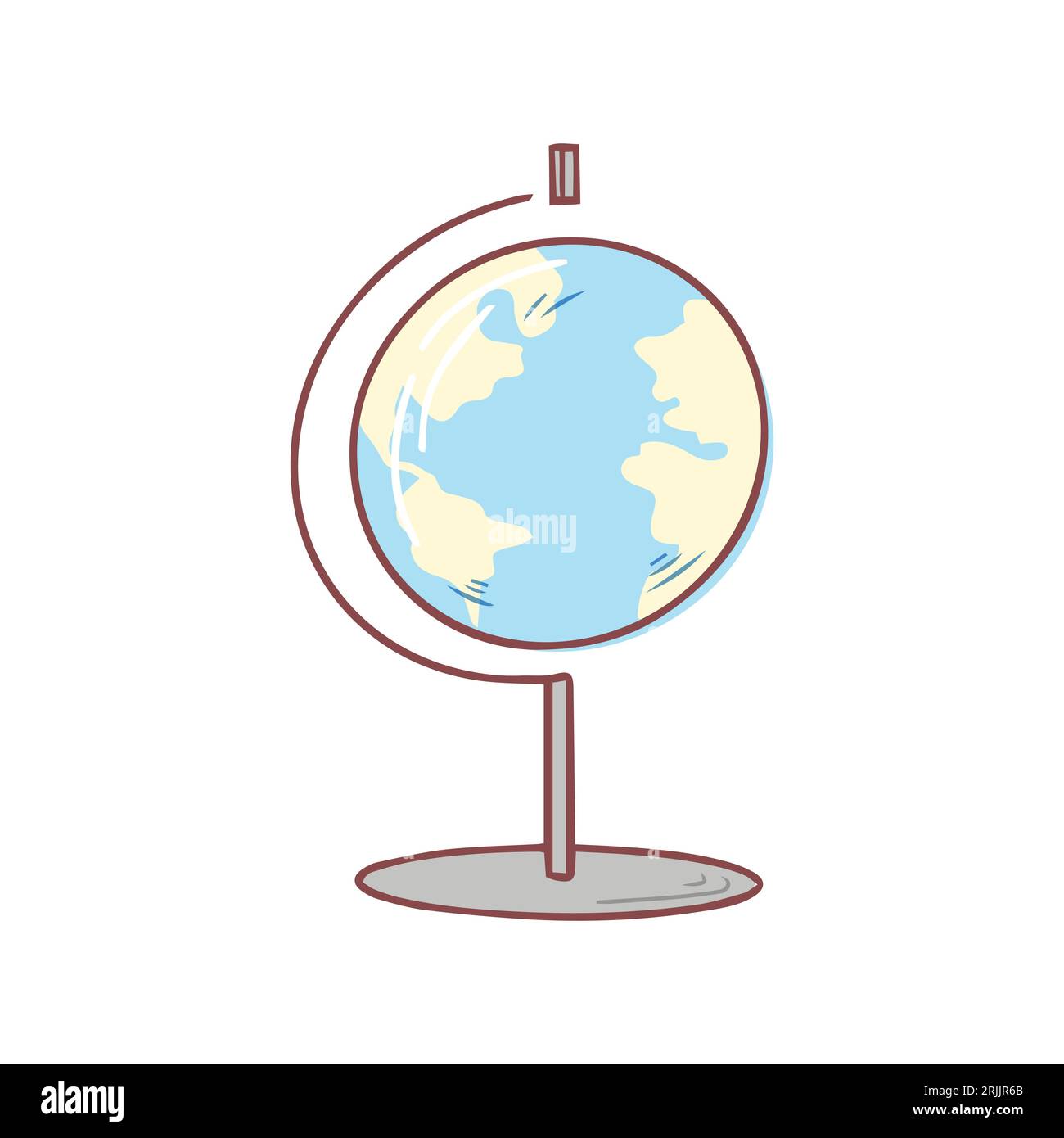 Globe Hand drawn stationery supplies doodle. Vector design illustration ...