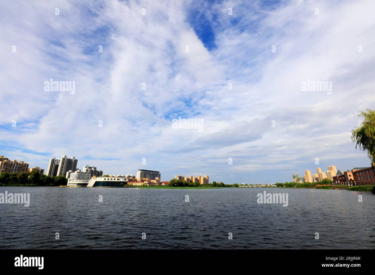 Waterside city scenery, China Stock Photo - Alamy