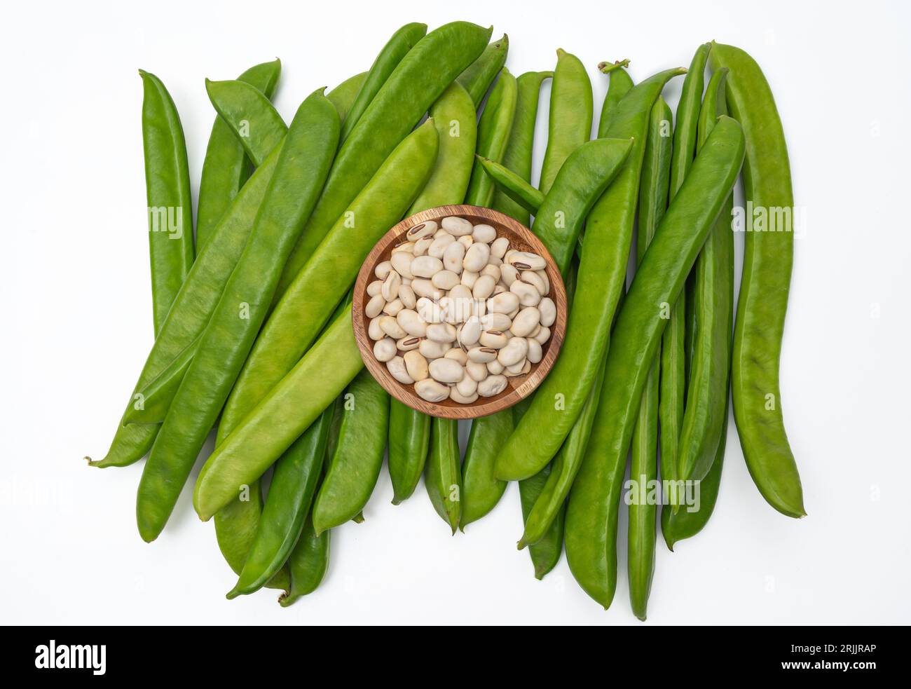 Sword beans with fresh vegetables on white background Stock Photo - Alamy