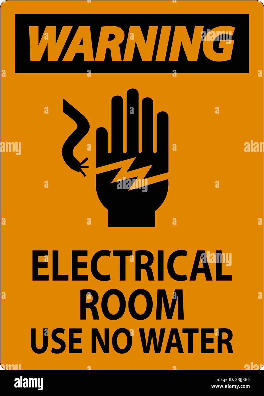Restricted Area Sign Warning Electrical Room Use No Water Stock Vector ...