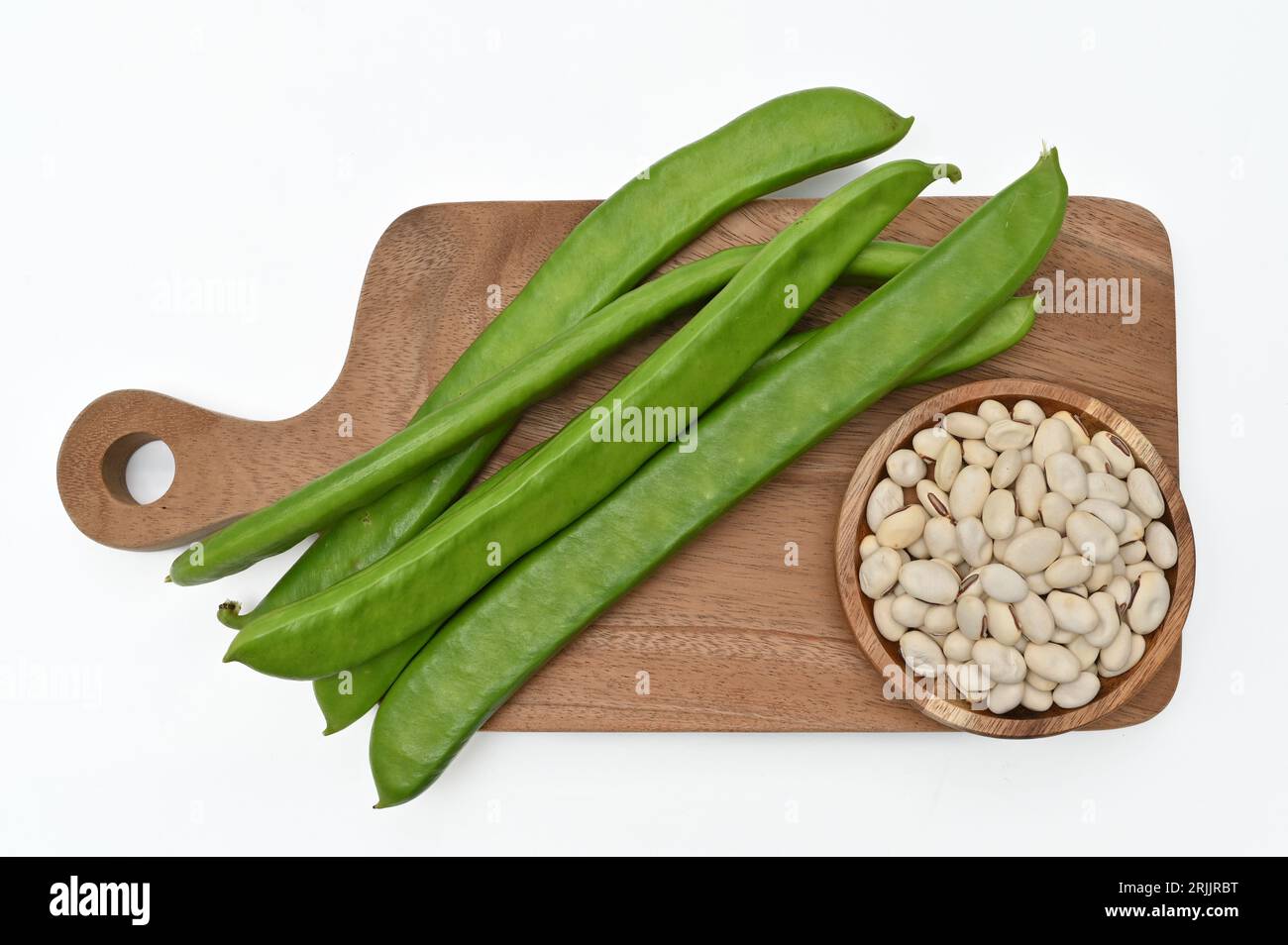 Sword beans with fresh vegetables on white background Stock Photo - Alamy