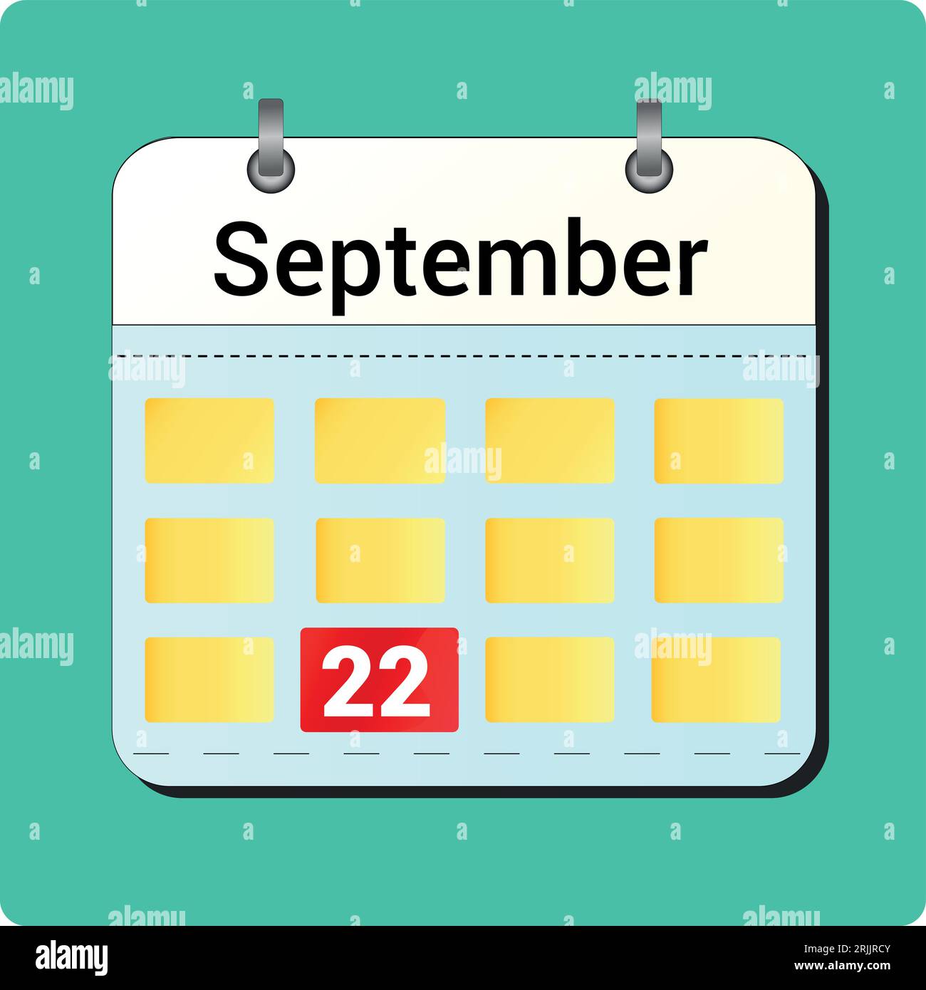 calendar vector drawing, date September 22 on the page Stock Vector ...