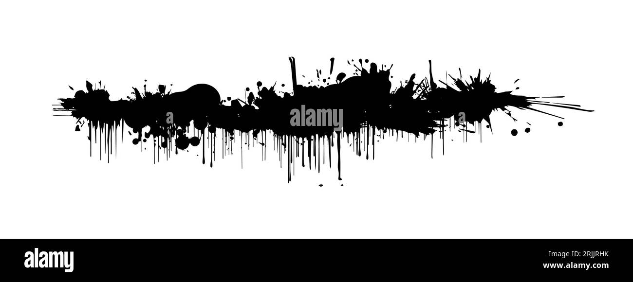 Long black blob, brush stroke. Vector illustration Stock Vector Image ...