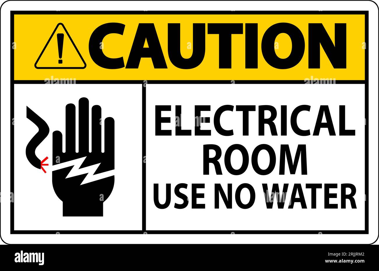 Restricted Area Sign Caution Electrical Room Use No Water Stock Vector ...