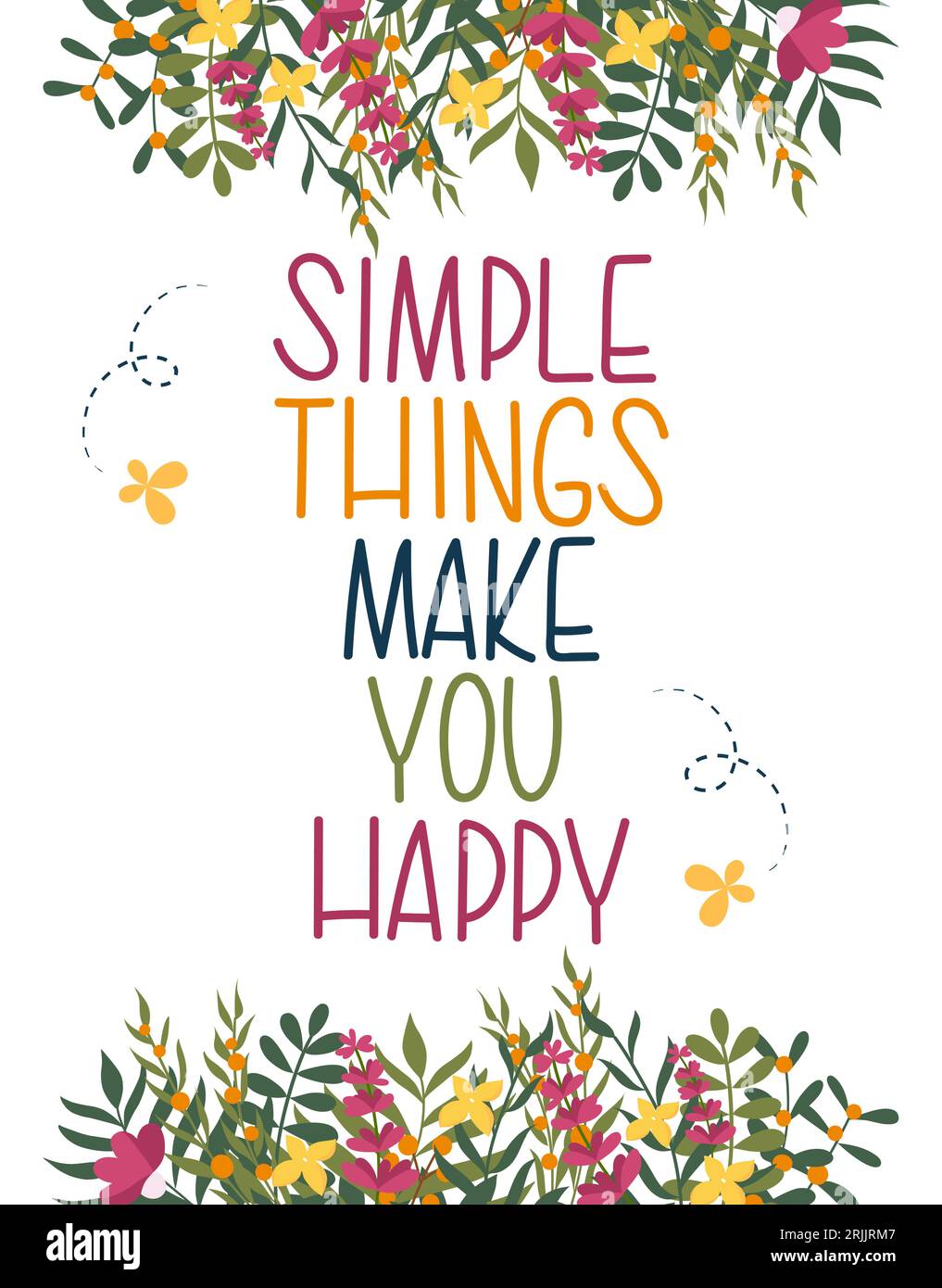 Poster with lettering Simple things make you happy Stock Vector Image ...
