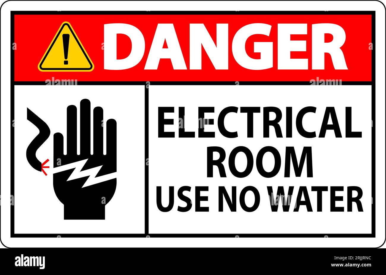 Restricted Area Sign Danger Electrical Room Use No Water Stock Vector ...