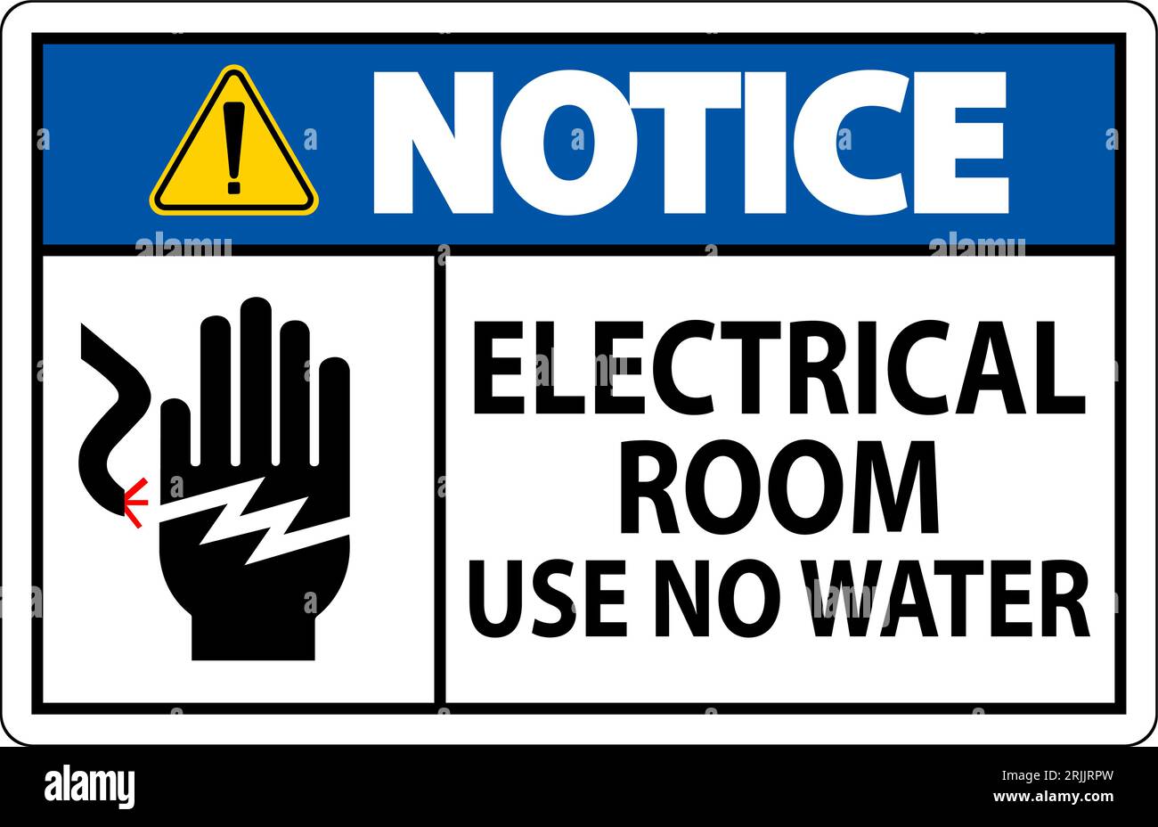 Restricted Area Sign Notice Electrical Room Use No Water Stock Vector ...
