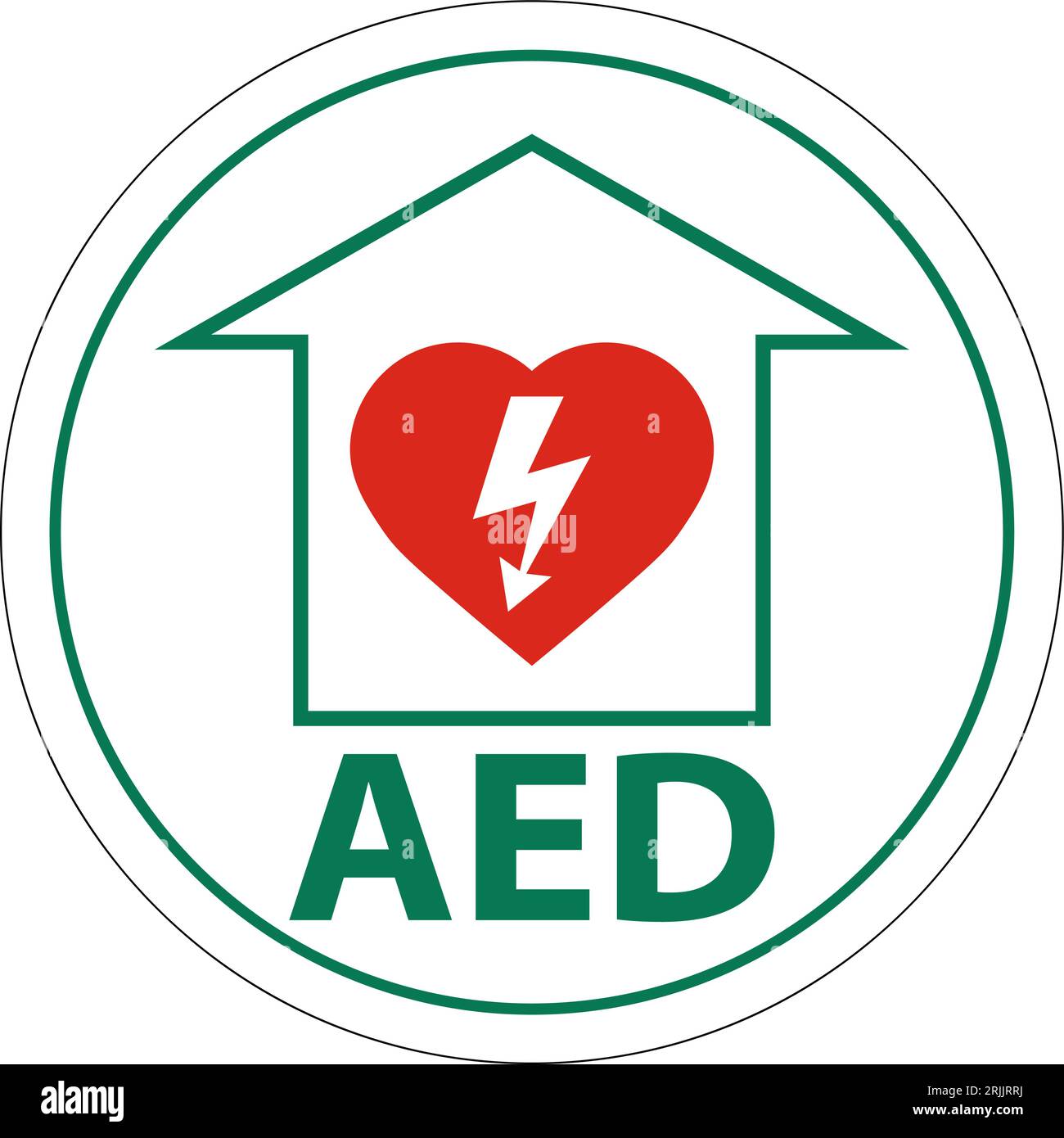 Floor Sign AED with Defib Heart, Red Border Floor Sign Stock Vector ...