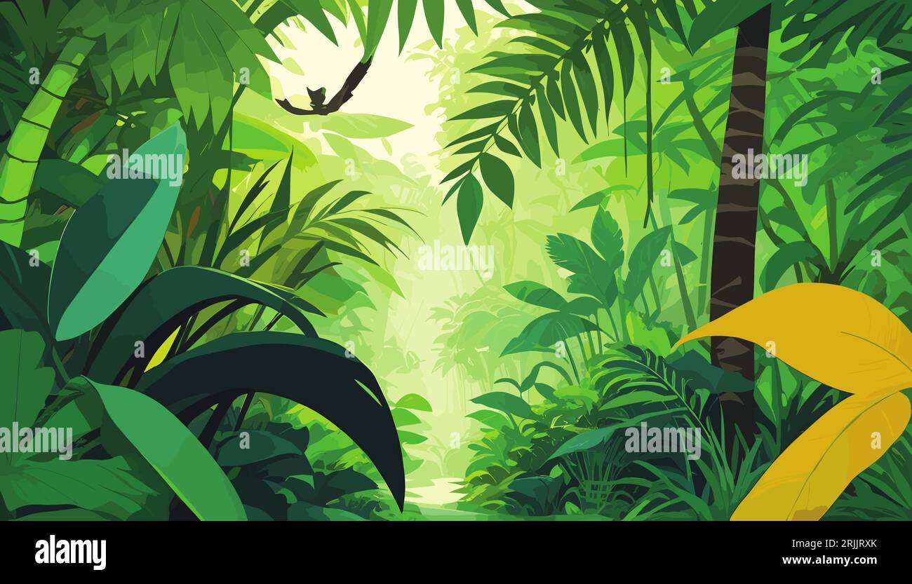 Tropical jungle vector background Stock Vector Image & Art - Alamy