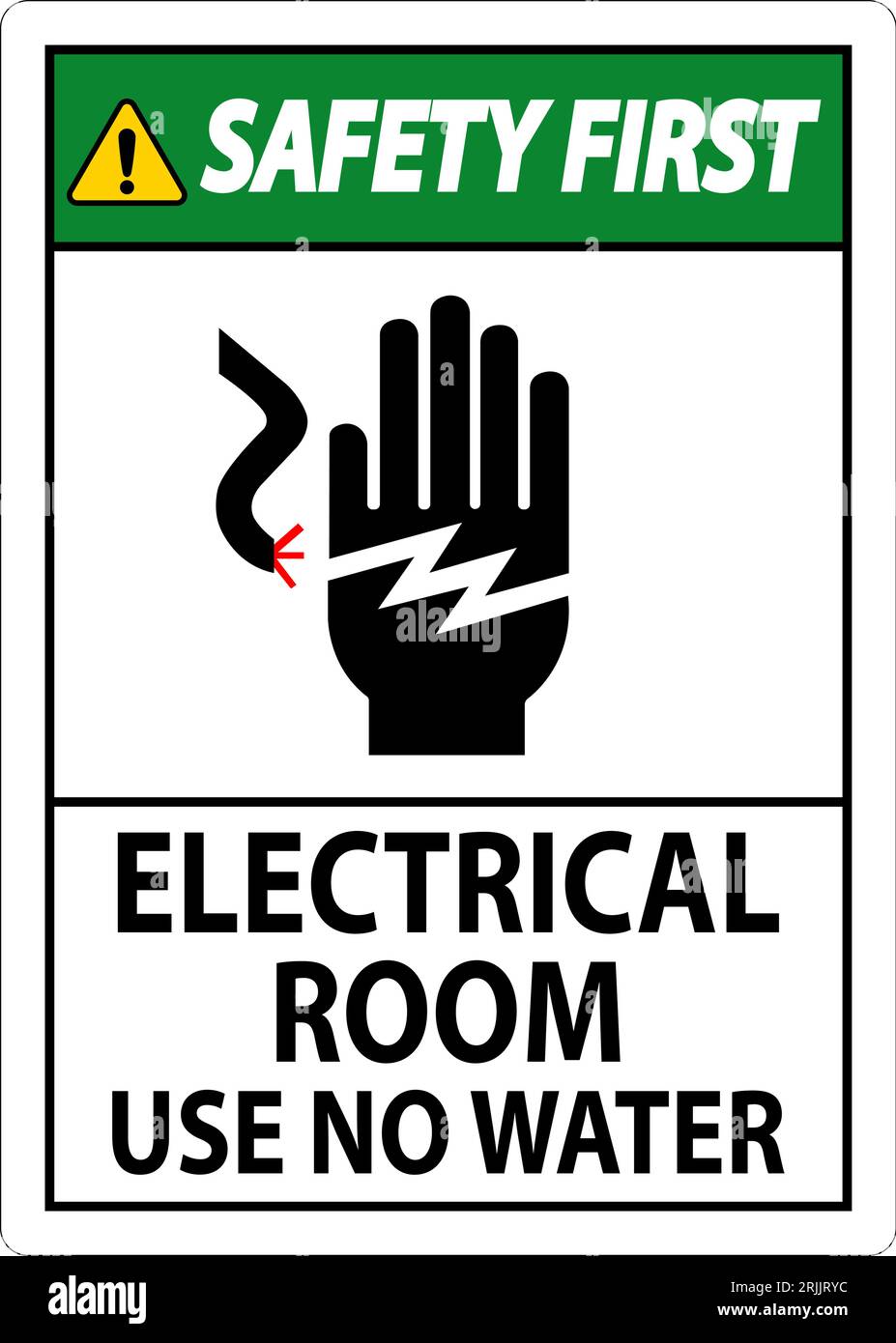 Restricted Area Sign Safety First Electrical Room Use No Water Stock ...