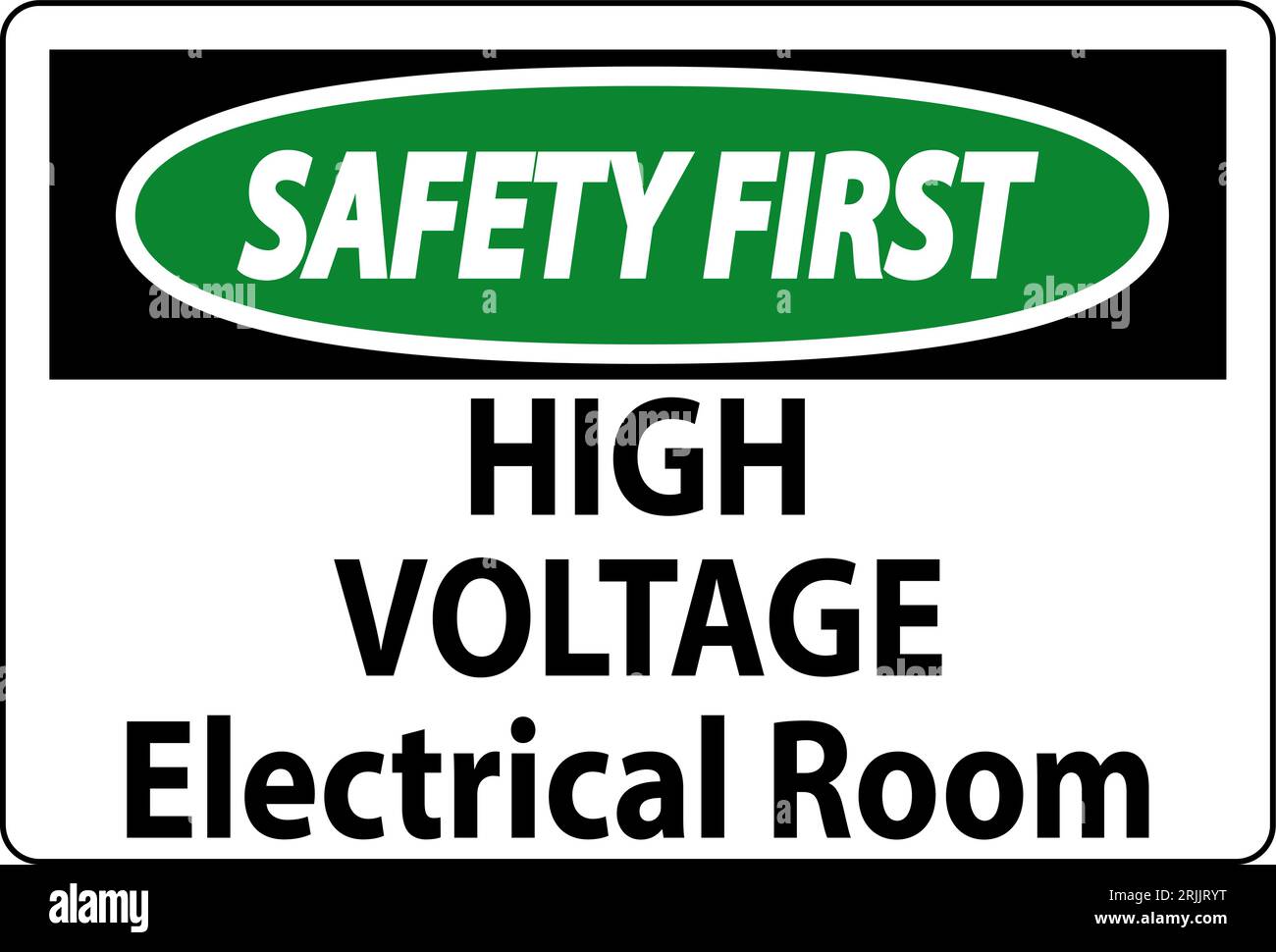 Safety First Sign High Voltage - Electrical Room Stock Vector Image ...