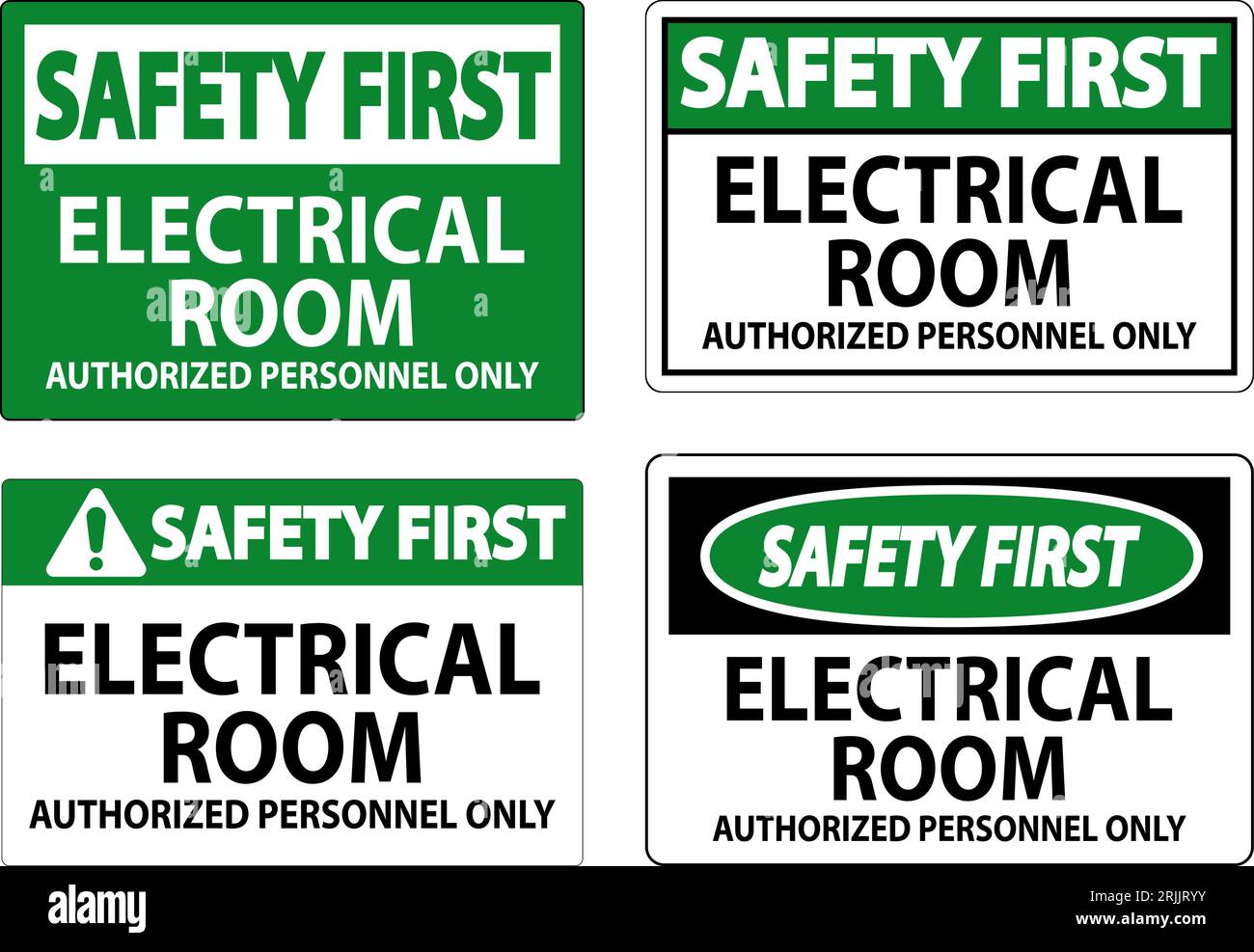 Safety First Sign Electrical Room - Authorized Personnel Only Stock ...