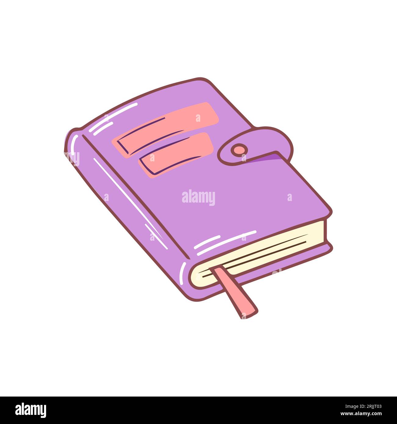 Diary with bookmark and clasp. Notebook, Organizer. Hand drawn ...